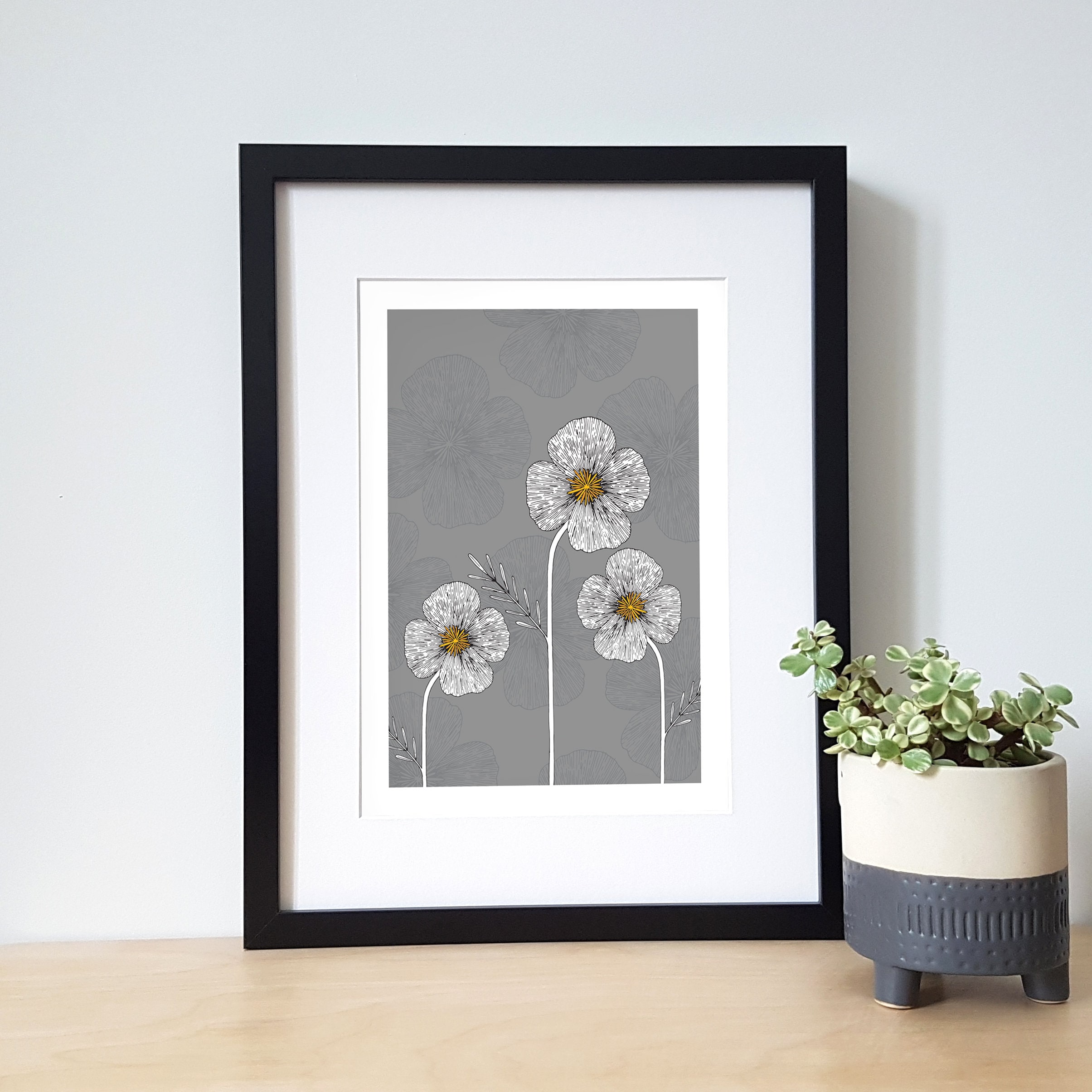 Golden Poppy A4 Giclee Art Print. Artwork. Botanical art. Plant drawing ...